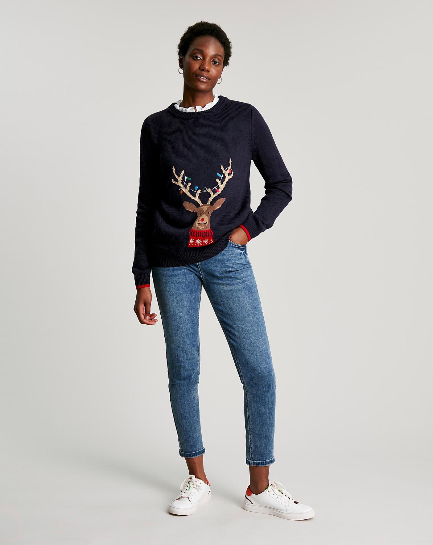 Joules Reindeer Christmas Jumper | J D Williams