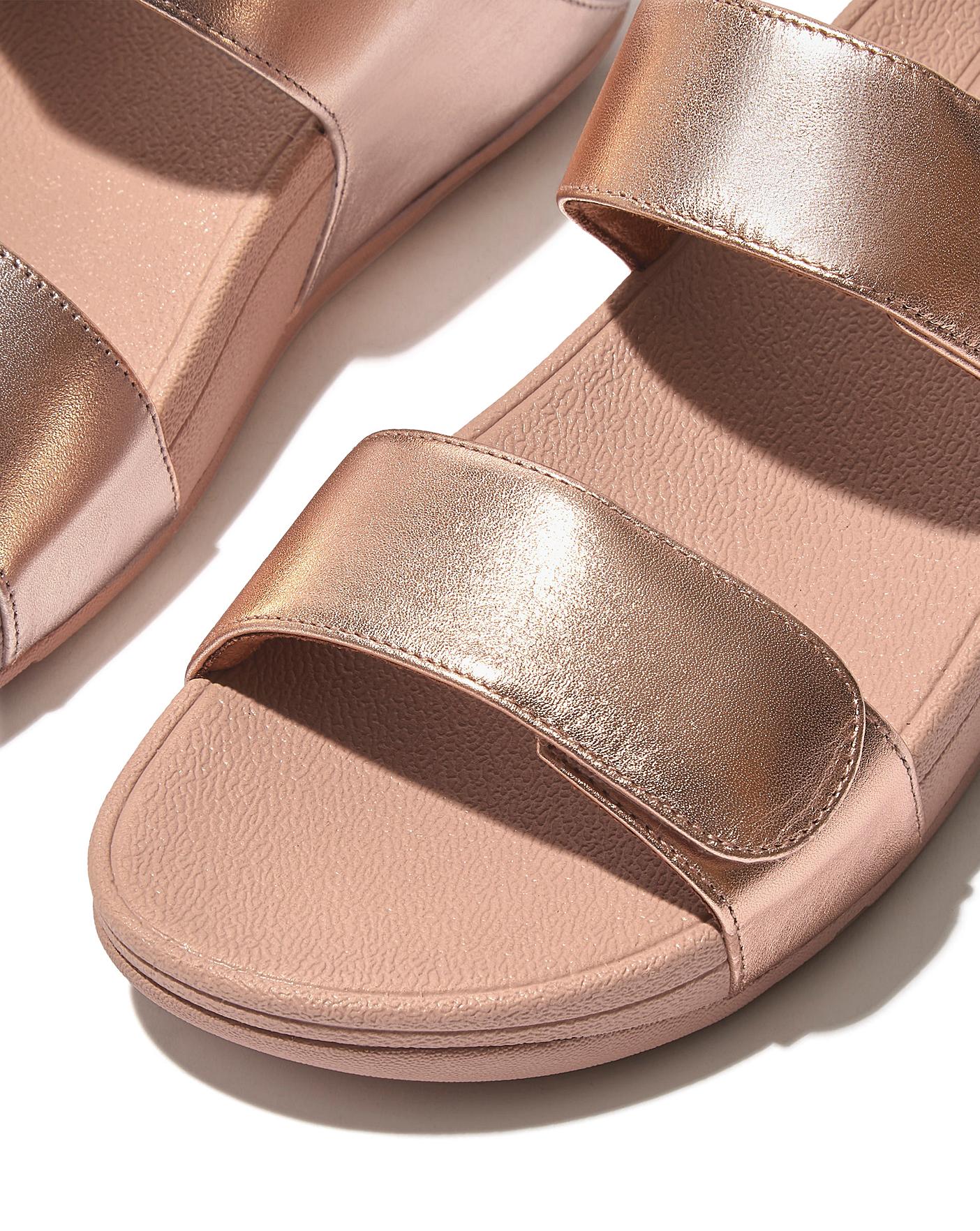 Fitflop Lulu Adjustable Leather Slides | J D Williams