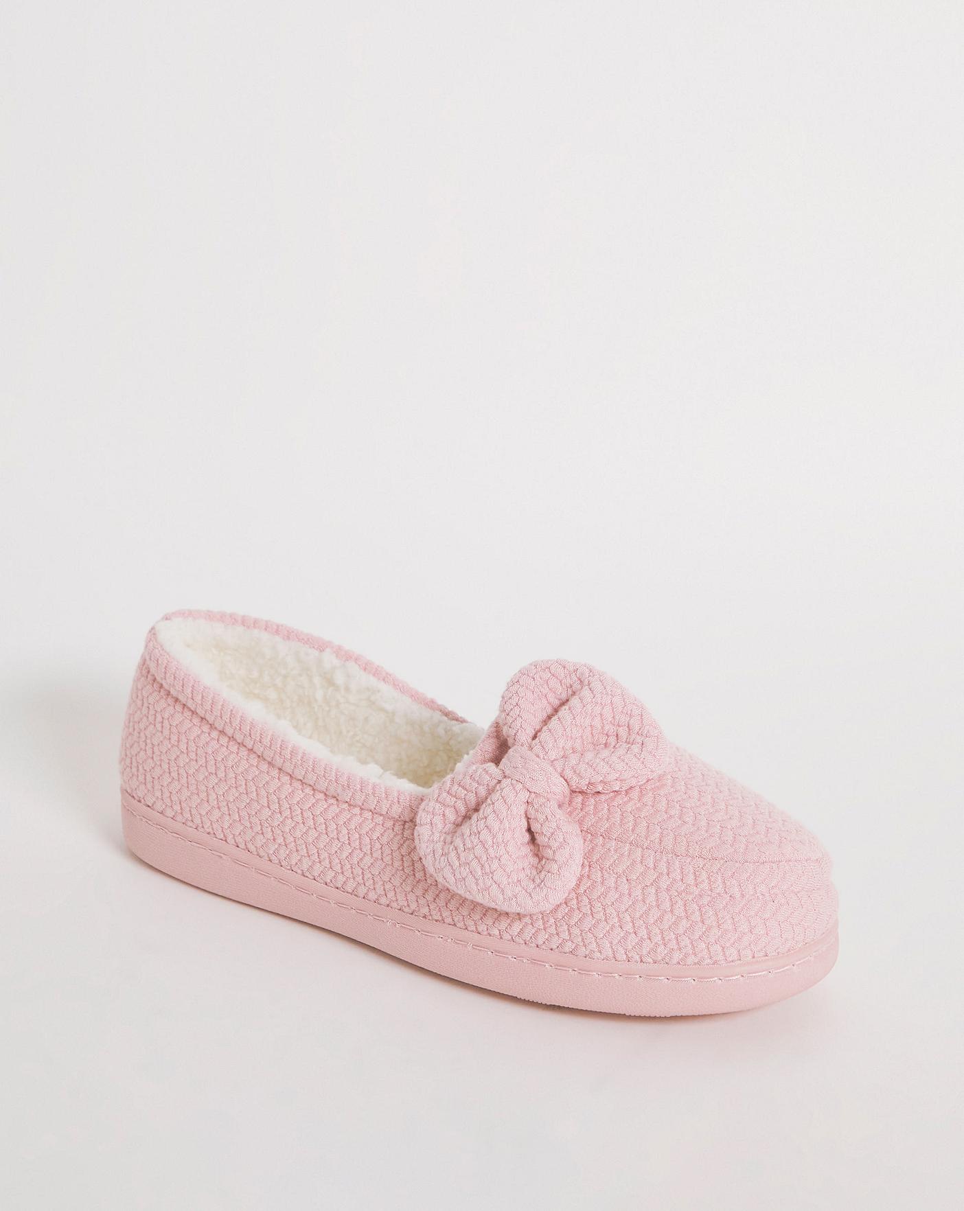 Soft Warm Lined Bow Slippers EEE Fit | Ambrose Wilson