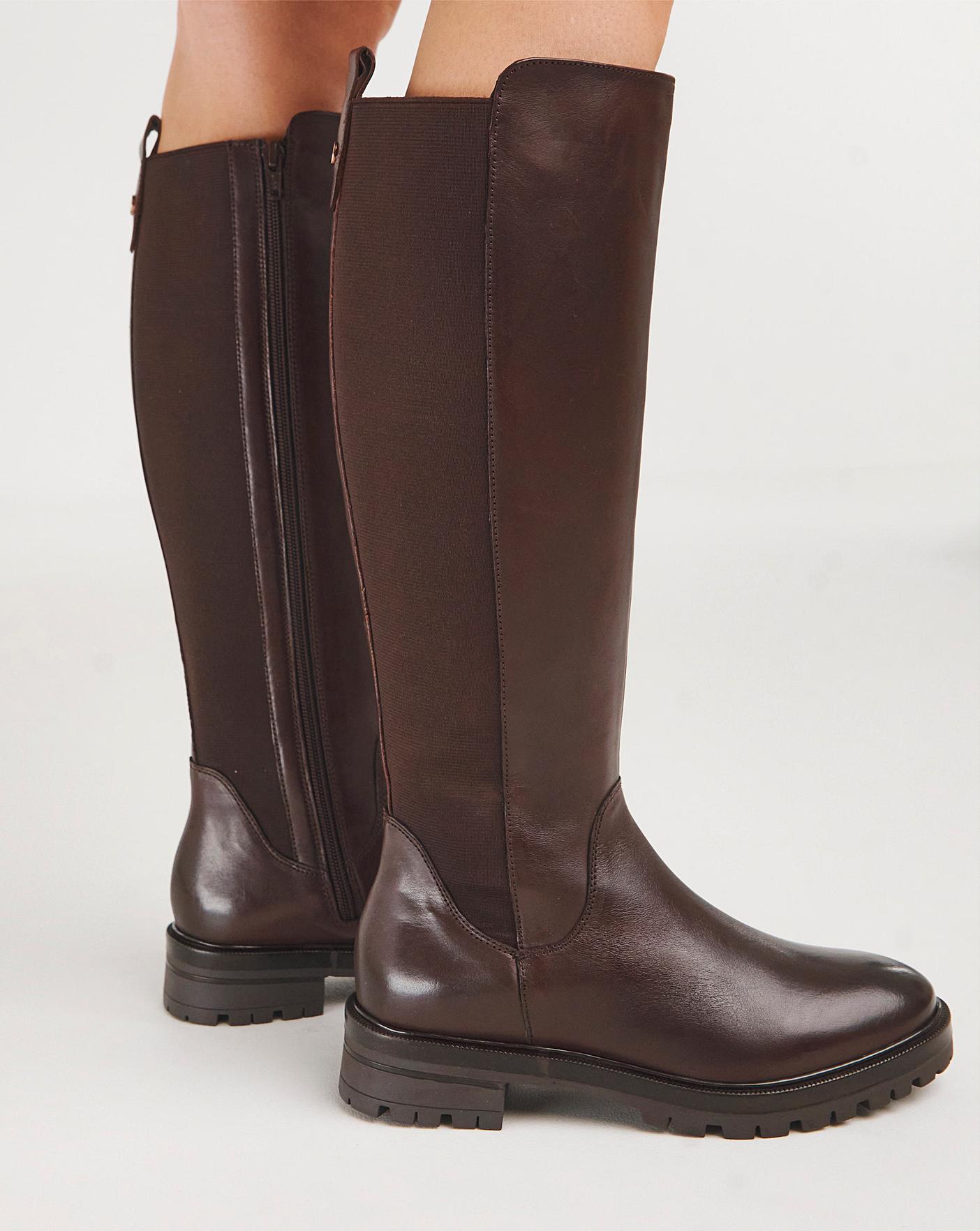 Leather High Leg Boot EEE Super Curvy | Ambrose Wilson