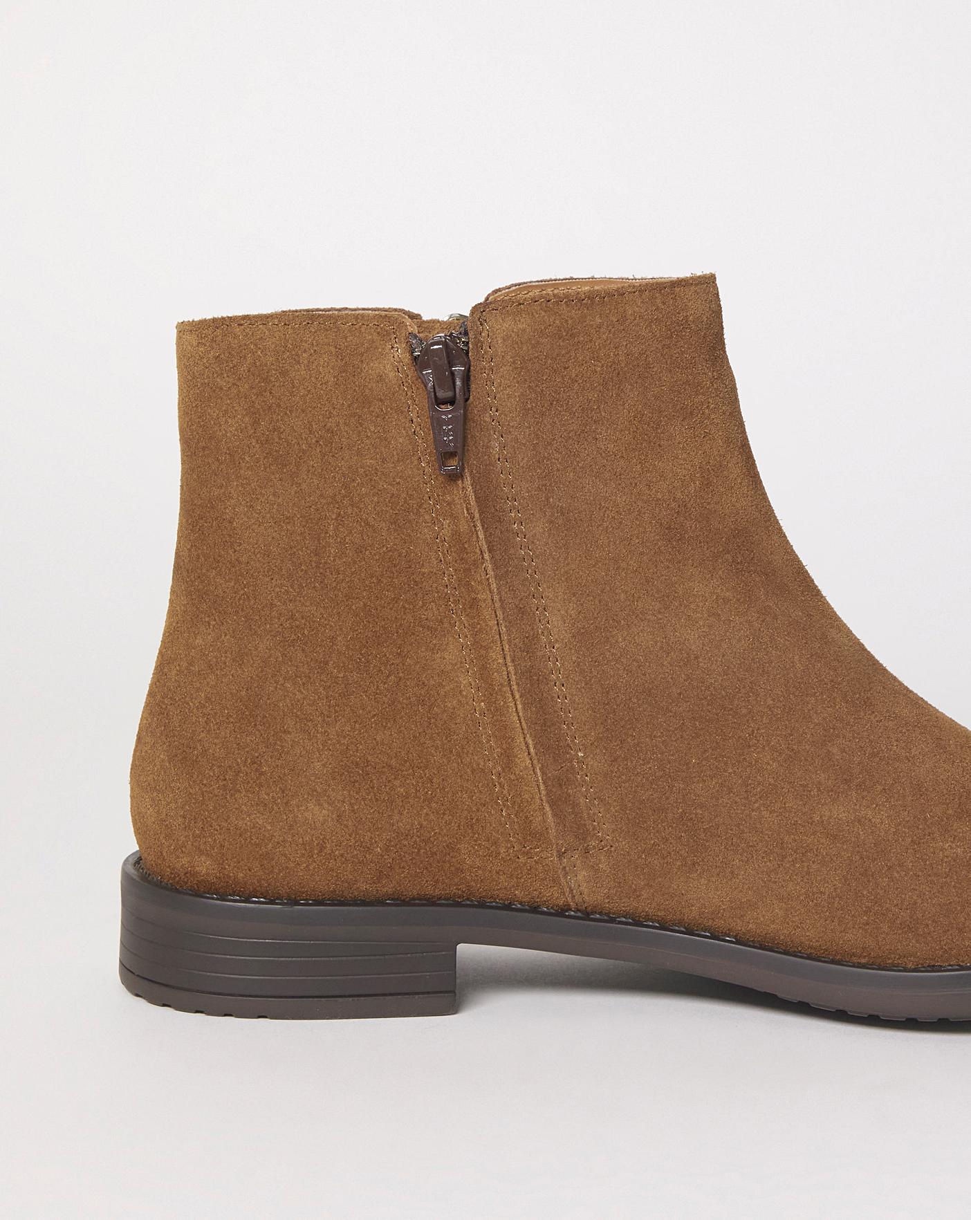 Leather Side Zip Boot EEE Fit | Fashion World