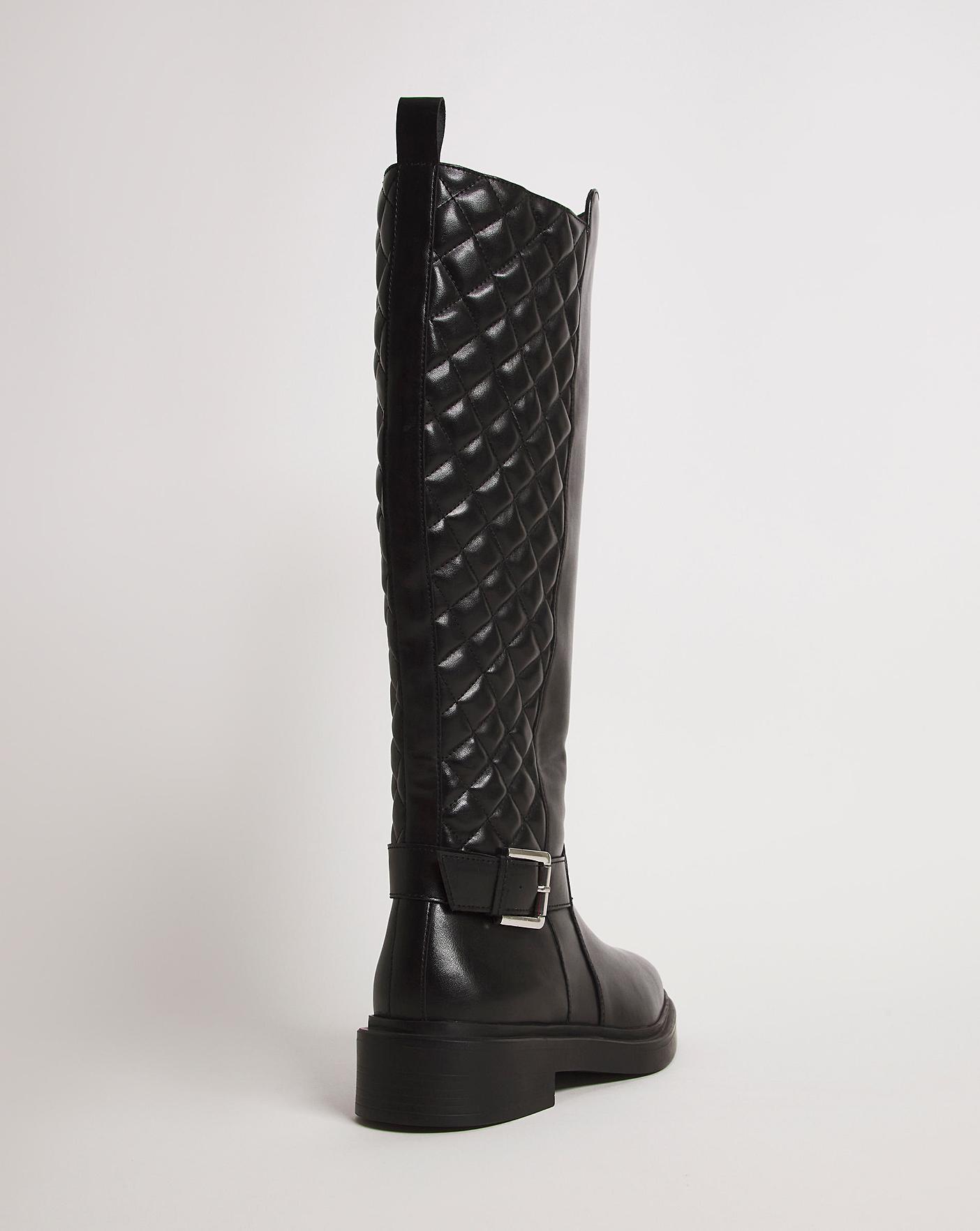 Quilted High Leg Boot EEE Curvy | Oxendales