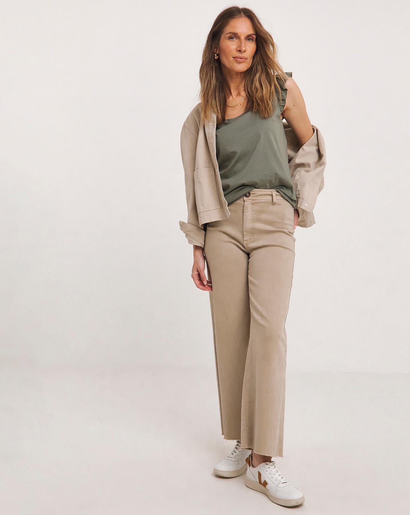 Khaki Ruffle Sleeve Vest | Marisota