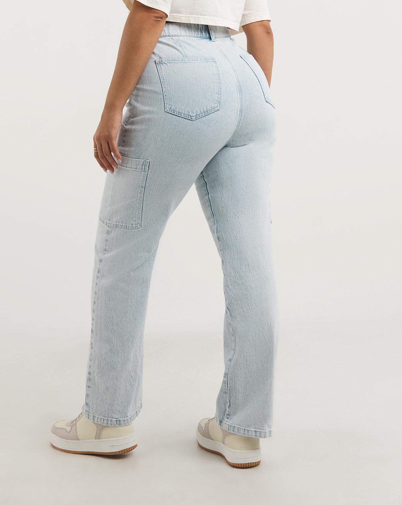 Light Blue Cargo Jeans | Fashion World
