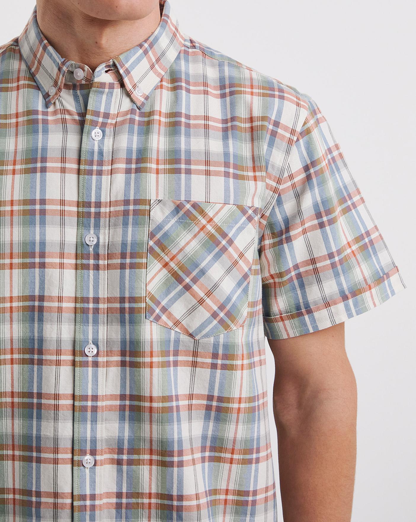 Short Sleeve Oxford Check Shirt | Premier Man