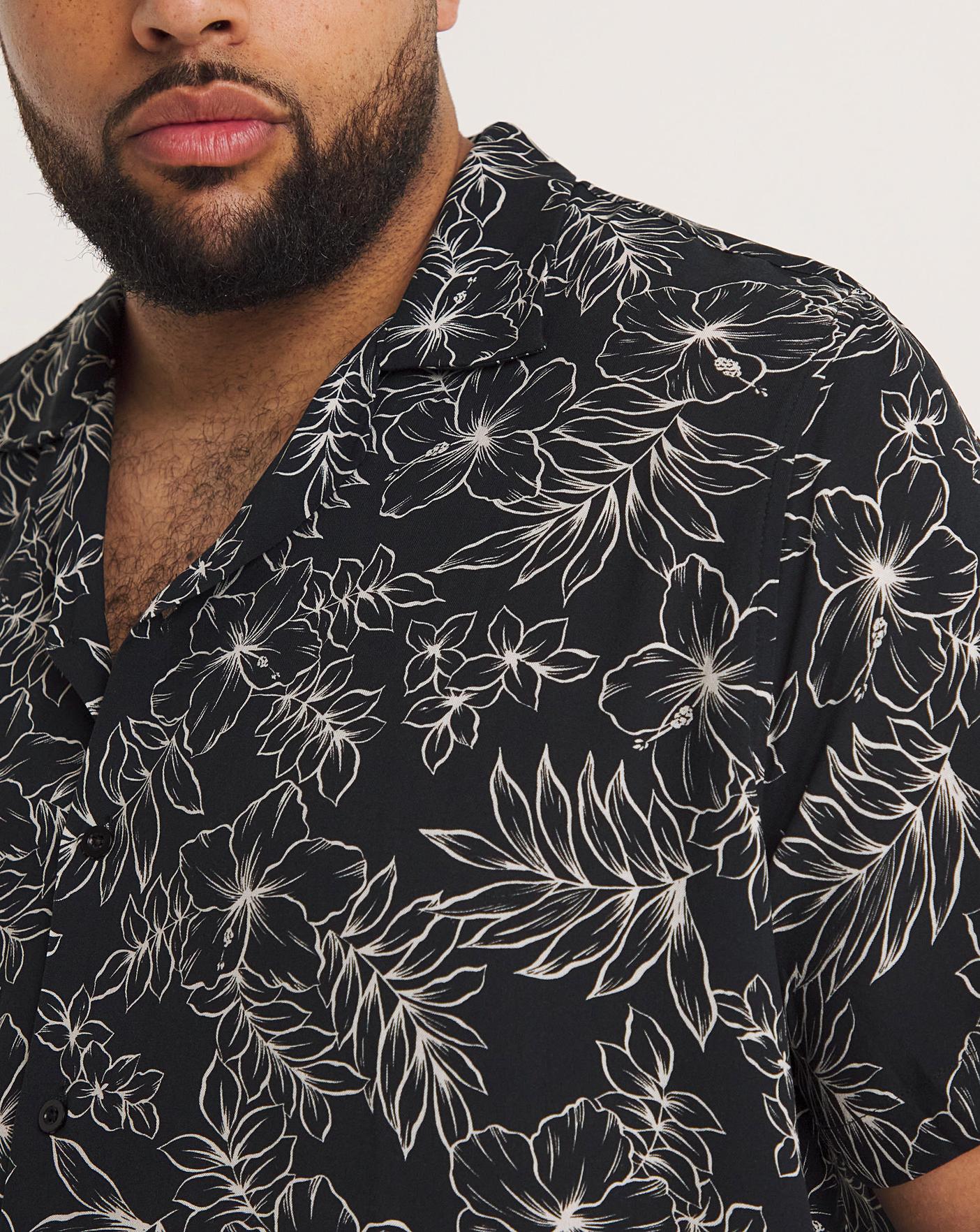 SS Leaf Print Shirt with Ecovero | Premier Man