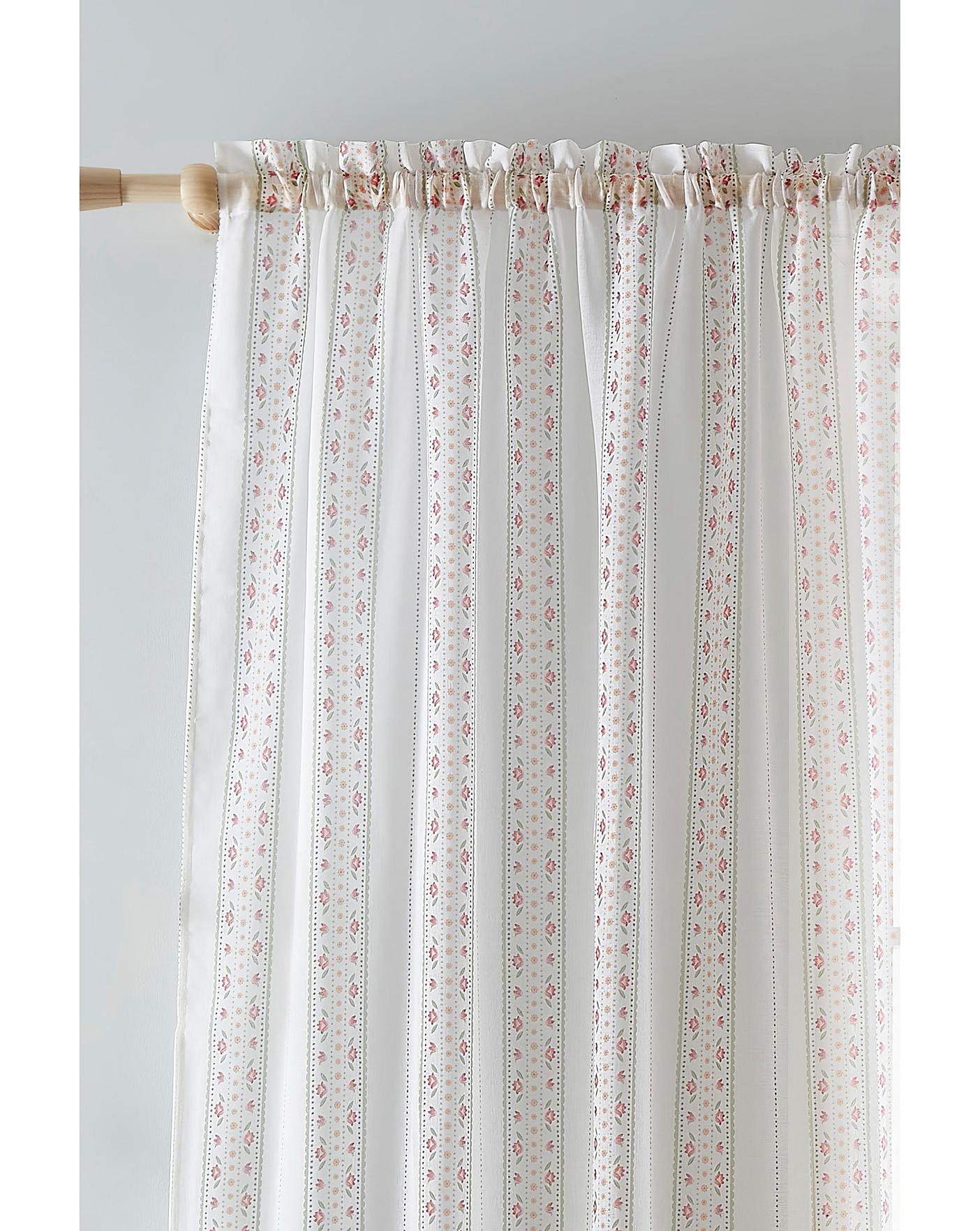 Catherine Lansfield Floral Stripe Voile | Home Essentials