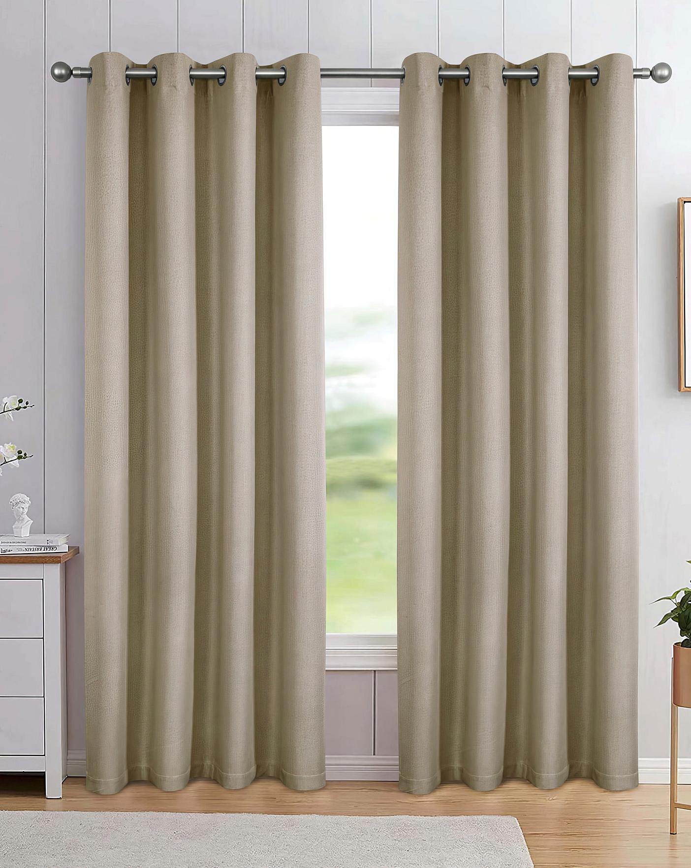 Athos Textured Blackout Eyelet Curtains | Home Essentials