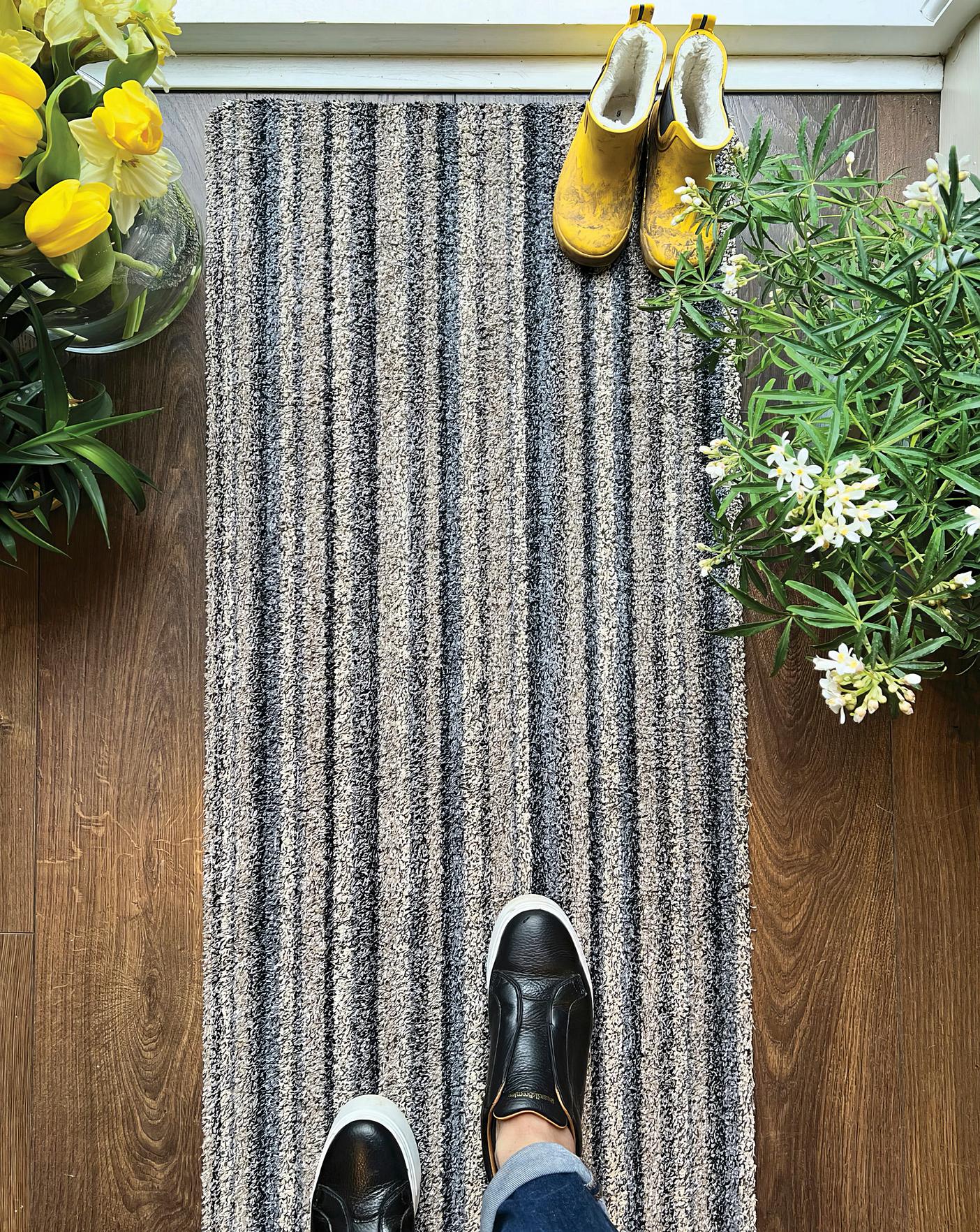 My Mat Ribbon Grey Washable Runner | Fashion World