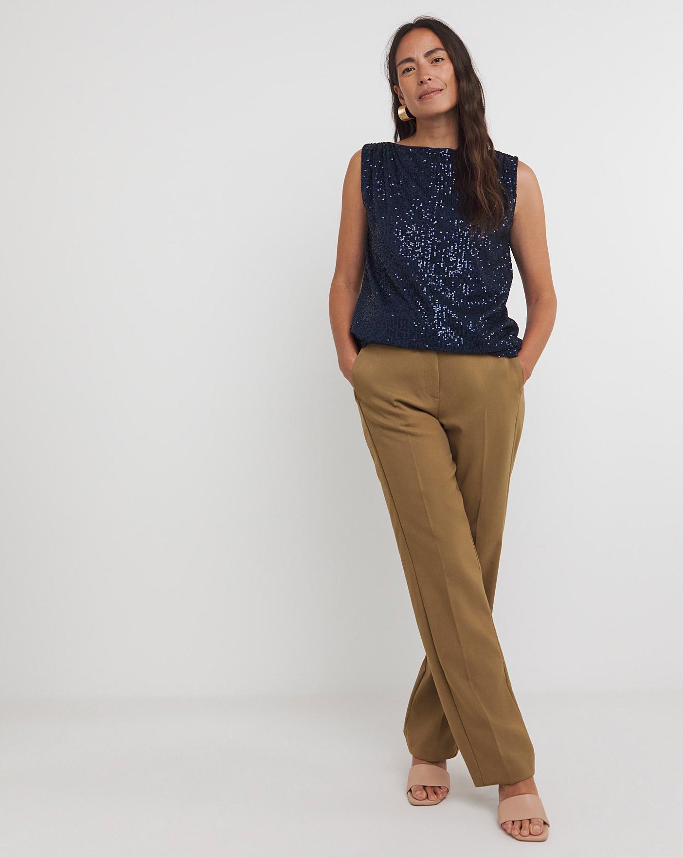 Navy Sequin Longline Tank Top | Marisota