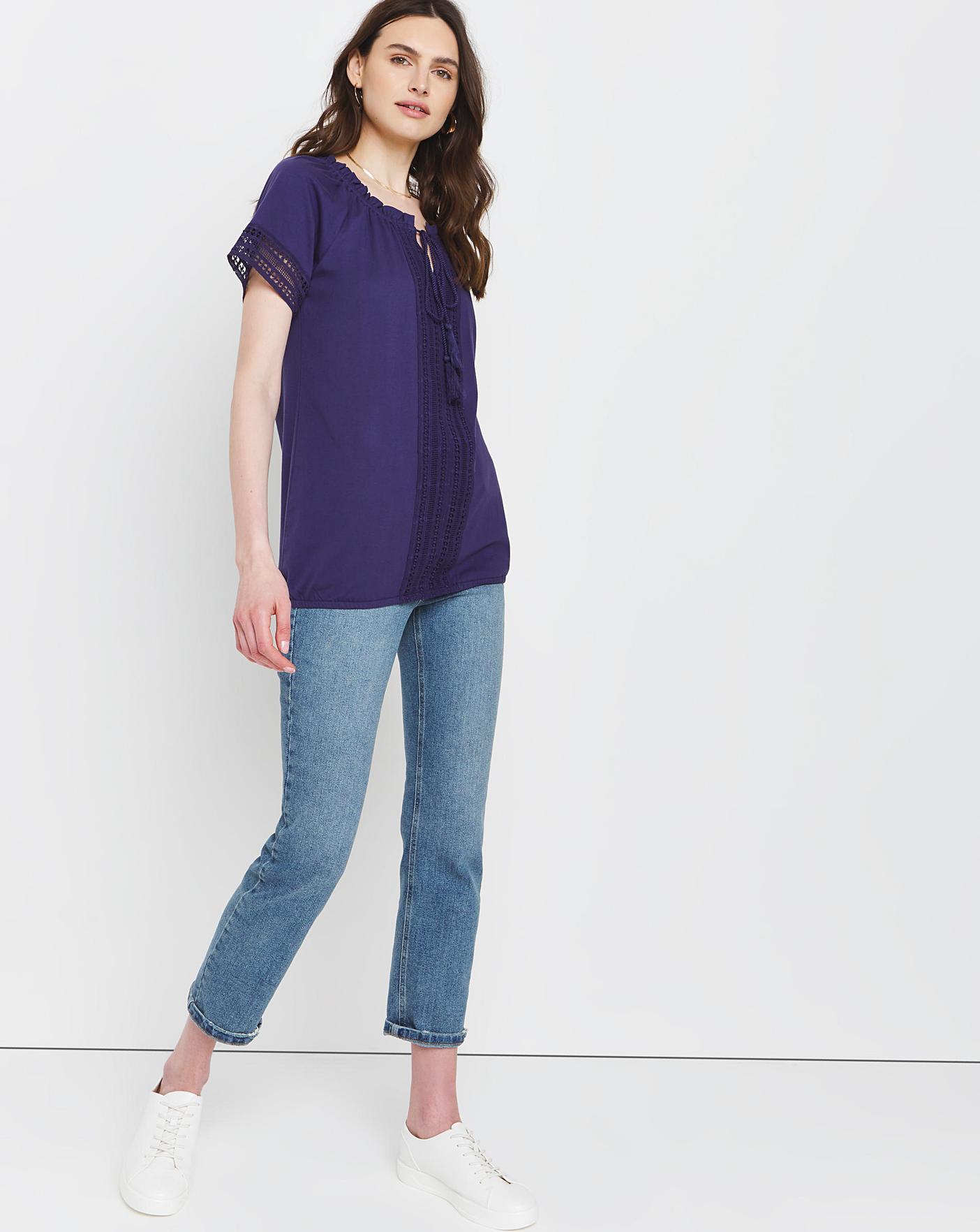 Julipa Lace Trim Gypsy Top | J D Williams