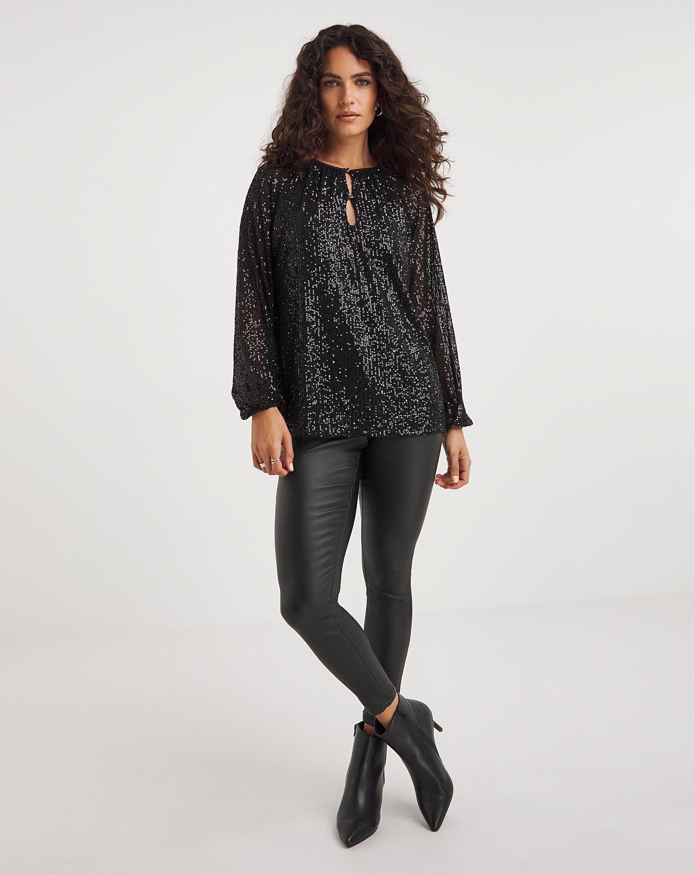 Volume Sleeve Sequin Top | Marisota