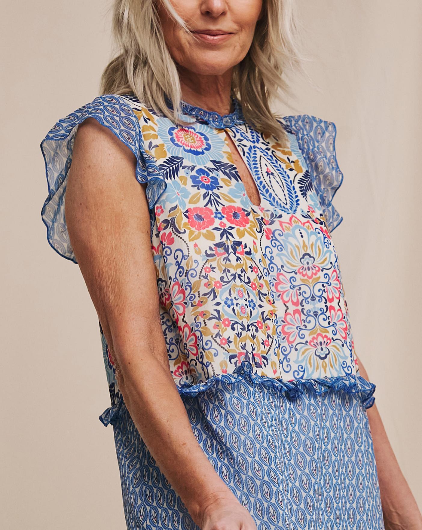Julipa Mixed Print Chiffon Dress | Marisota