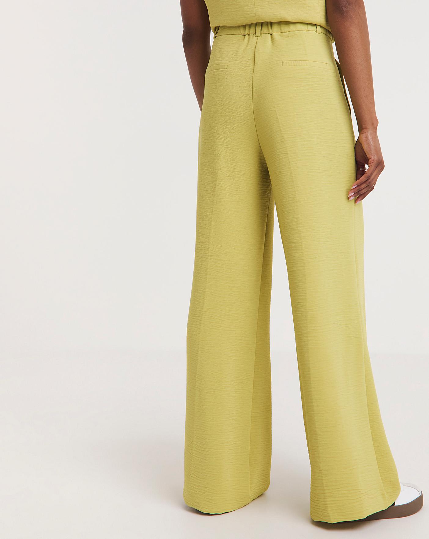 Textured Pleated Wide Leg Trousers Ambrose Wilson