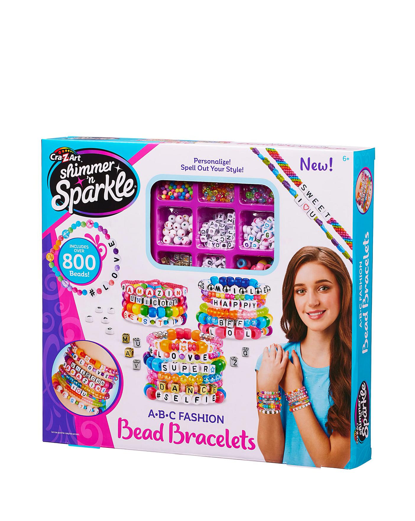 Shimmer 'N' Sparkle ABC Bead Bracelets | J D Williams