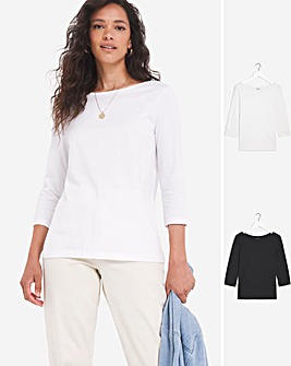 Ladies Jersey Tops | Plus Size, Blue, White Jersey Tops | JD Williams